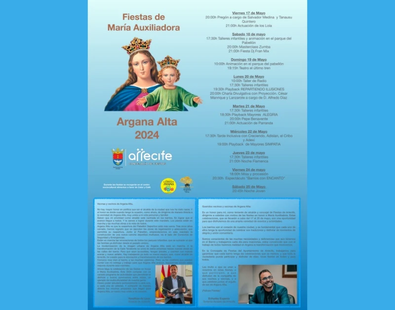 Comienzan las Fiestas de Argana Alta en honor a María Auxiliadora ...